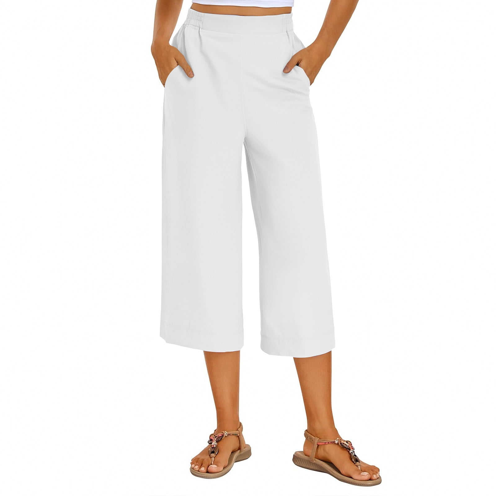 CheerKidz Capri Pants for Women Fashion Wide Leg Summer Pants ...