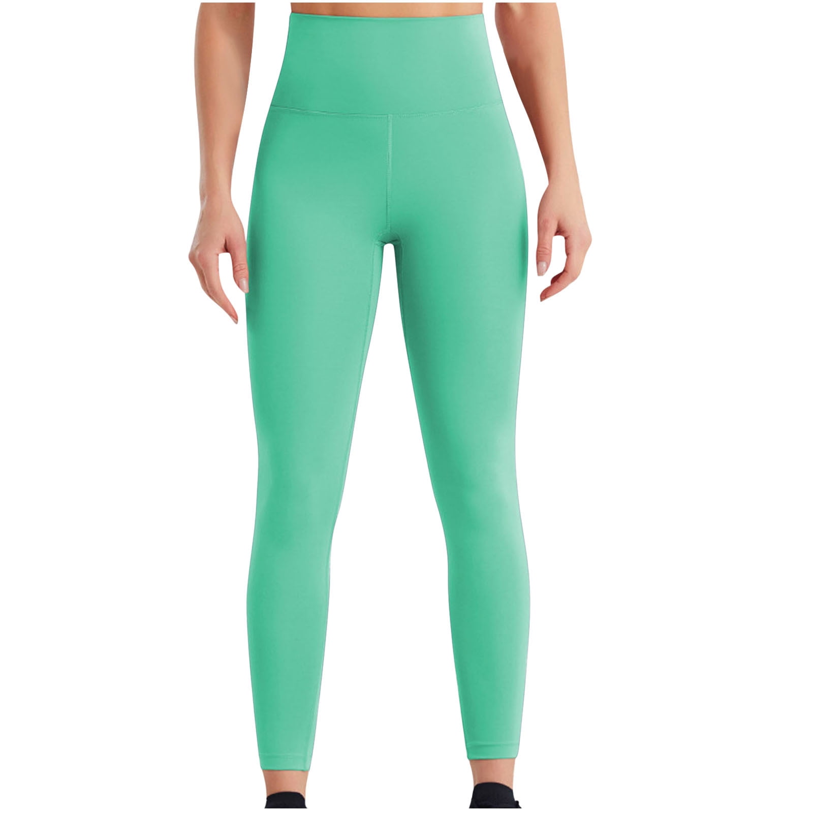 CheerKidz High Waisted Workout Leggings for Women Tummy Control Solid ...