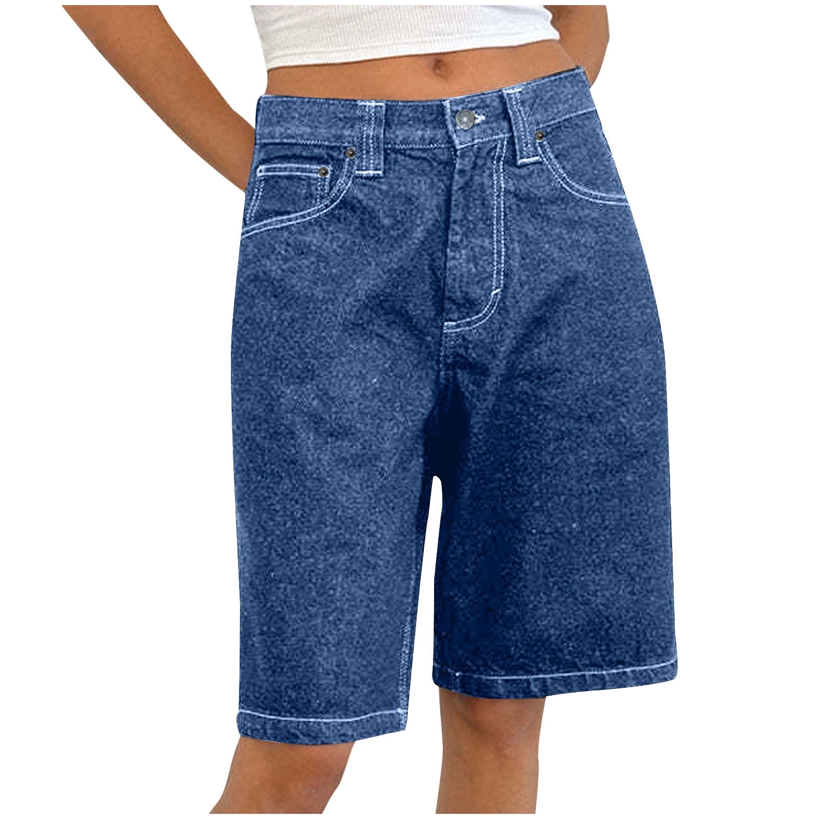 CheerKidz Solid Color Shorts for Women Fashion Button Zipper Classic ...