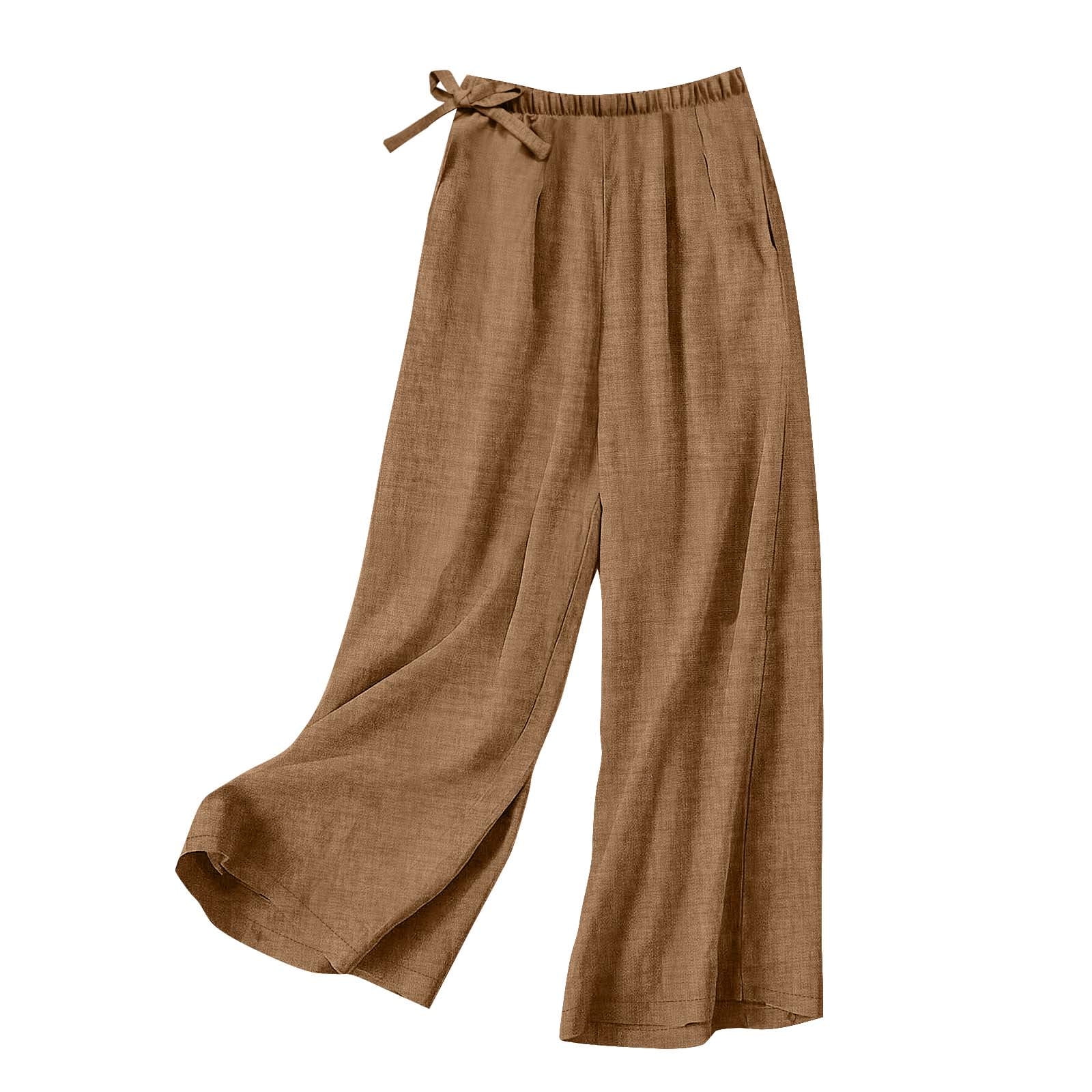 CheerKidz Womens Palazzo Pants Casual Bow Flowy Pants Wide Leg Summer ...