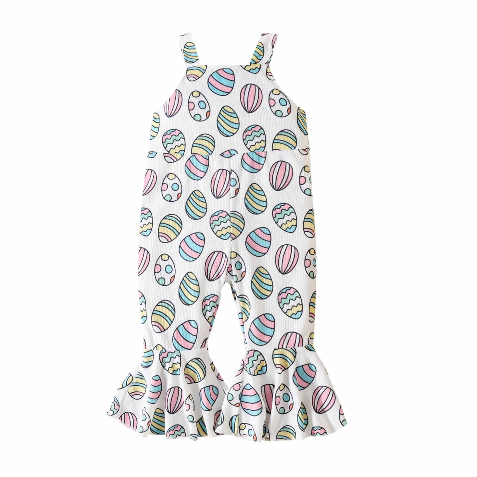 CheerKidz Toddler Baby Girl Easter Jumpsuit Cute Print Romper Pants ...