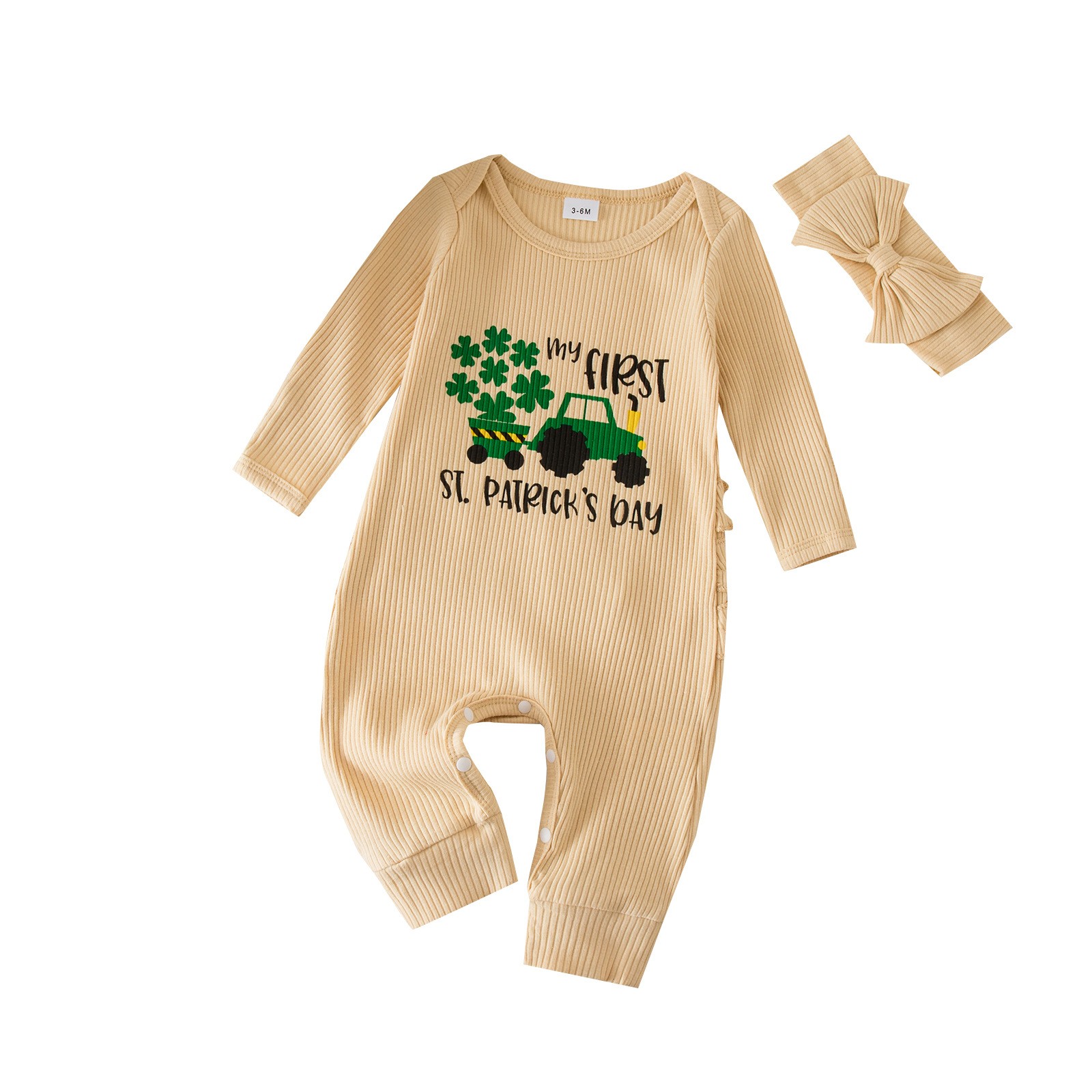 CheerKidz Unisex Baby Cute Letter Knit Bodysuit with Headband Long ...