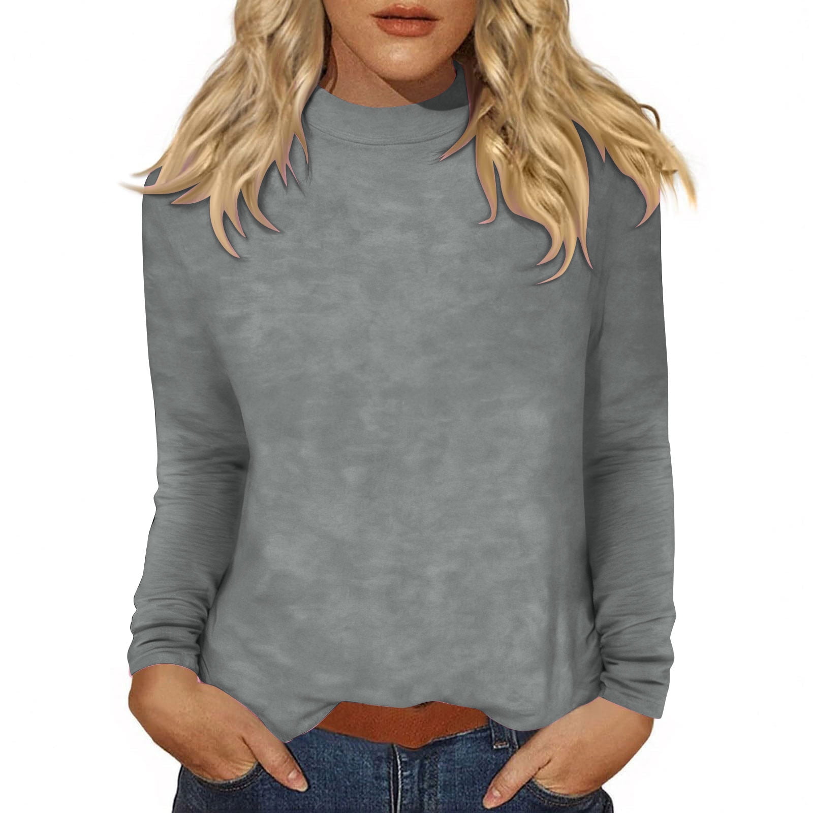 CheerKidz Women Blouse Casual Long Sleeve Round Neck Pullover T Shirt ...