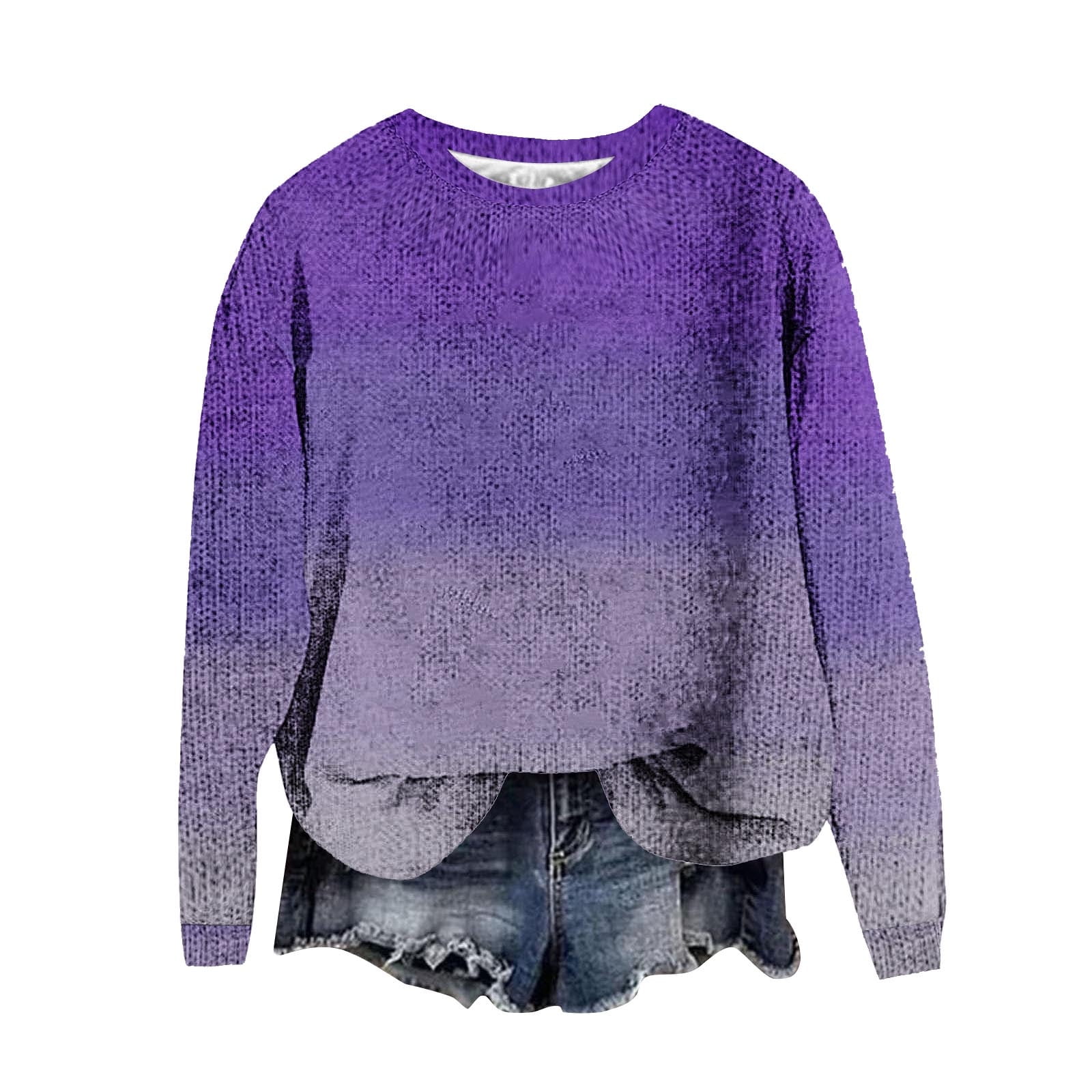 CheerKidz Women Fashion Printed Casual Long Sleeve Loose Sweater Blouse ...