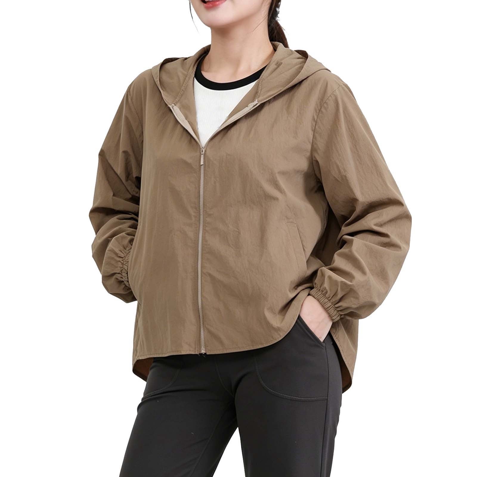 CheerKidz Women's Hooded Long Sleeve Zip Up Jacket, Airy Breathable ...