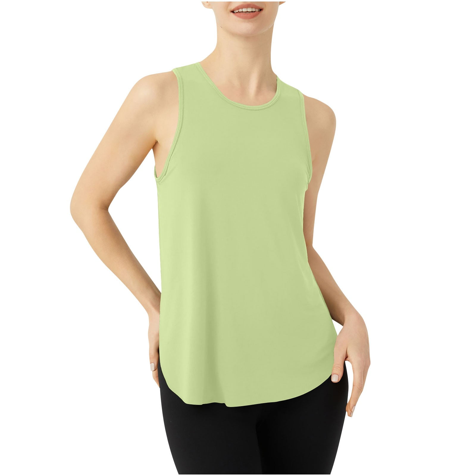 CheerKidz Women's New Solid Color Loose Top Irregular Hem Sports ...