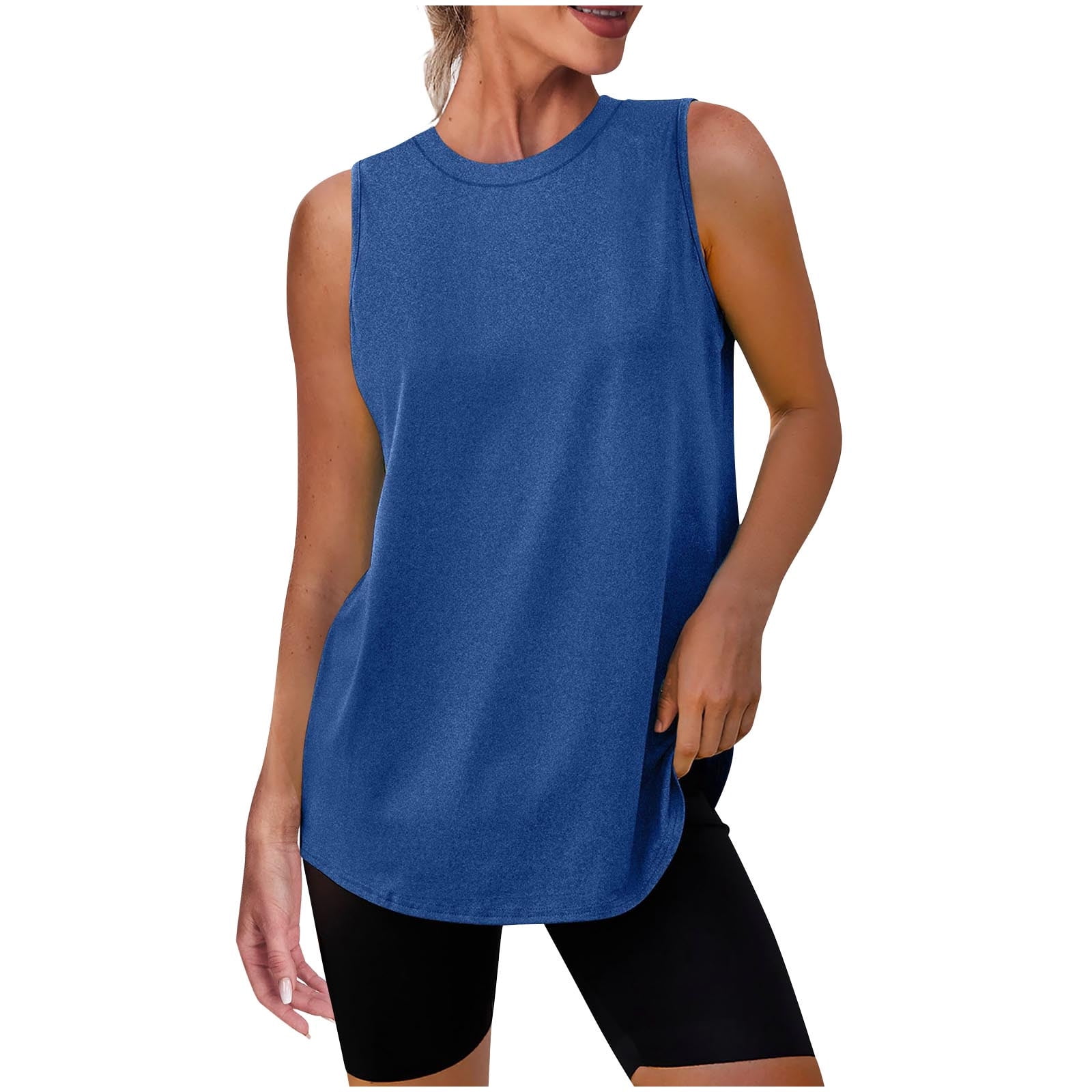 CheerKidz Women's Sleeveless Round Neck Tank Tops Athletic Yoga Blouse ...