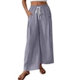 CheerKidz Women's Solid Color Wide Leg Pants Elastic Waist Drawstring ...