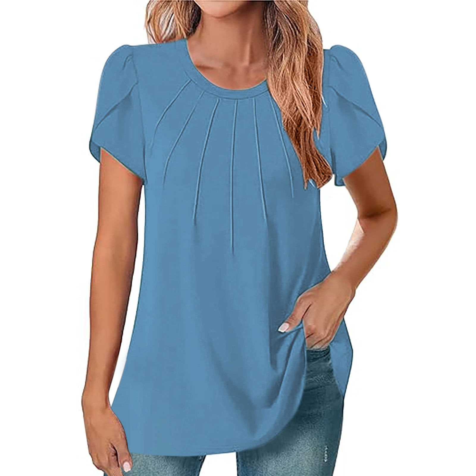 CheerKidz Women's Spring Summer Short Sleeve Sweater Leaking Navel ...