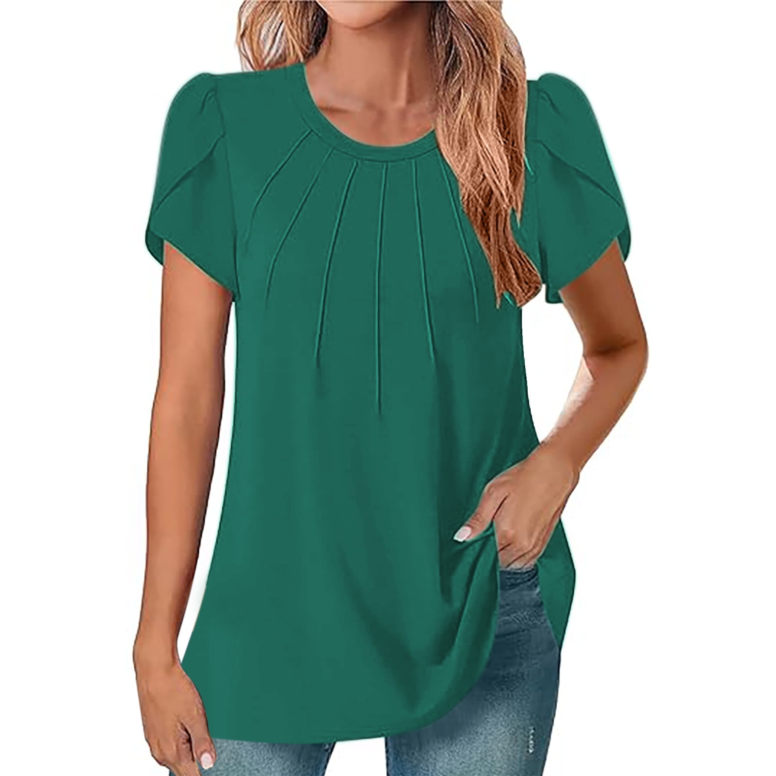 CheerKidz Women's Spring Summer Short Sleeve Sweater Leaking Navel ...