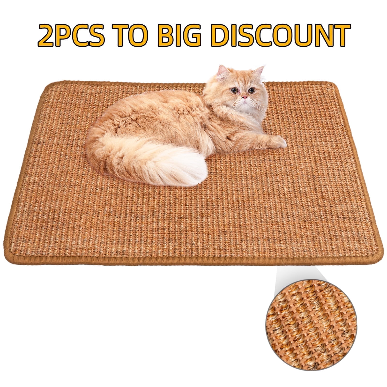 CheerPals 2PCS Cat Scratcher Mat, 23.6 X 15.7 Inch Sisal Cat Scratch ...