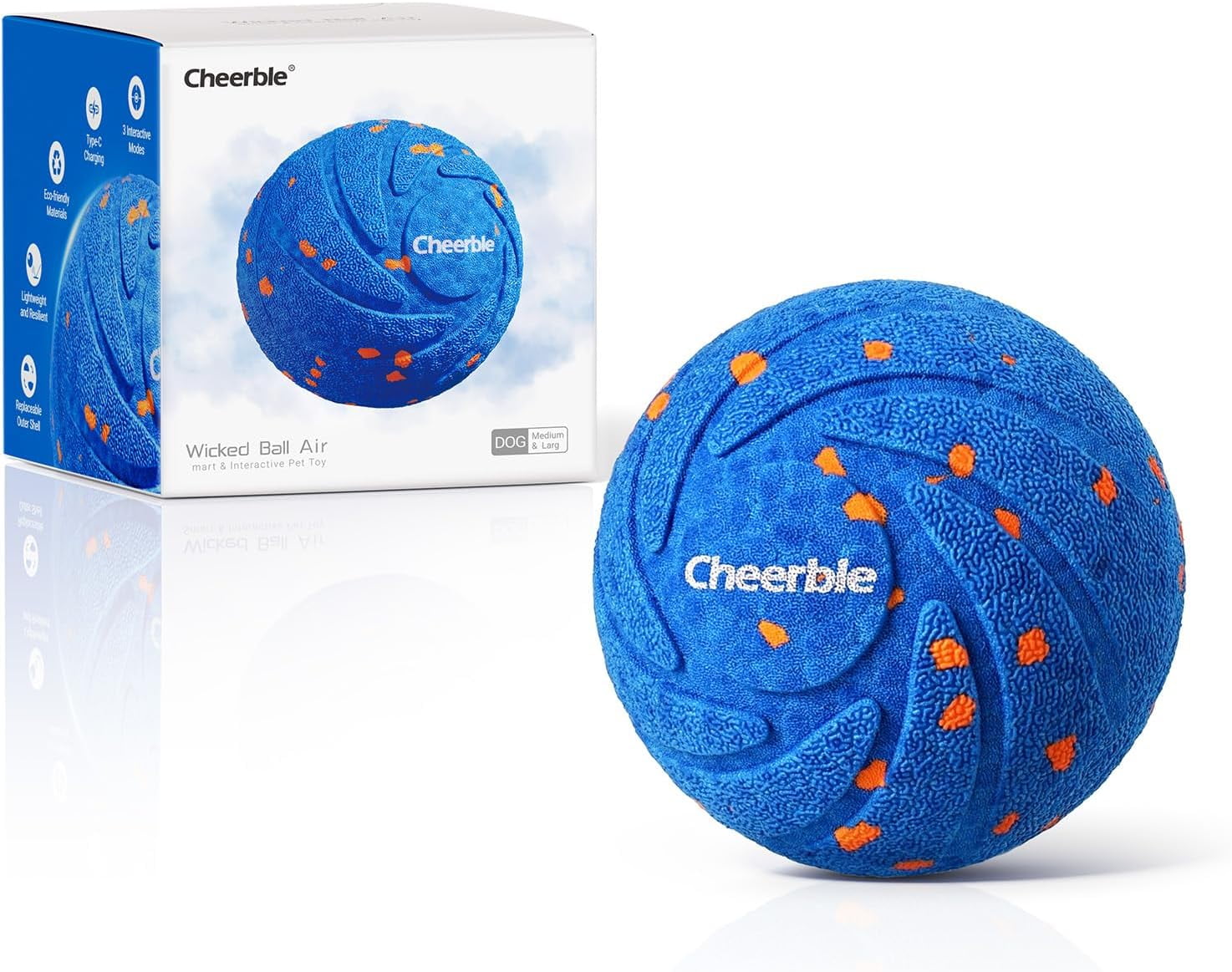 Cheerble Smart Interactive Dog Toy, Wicked Ball AIR, Automatic Moving ...