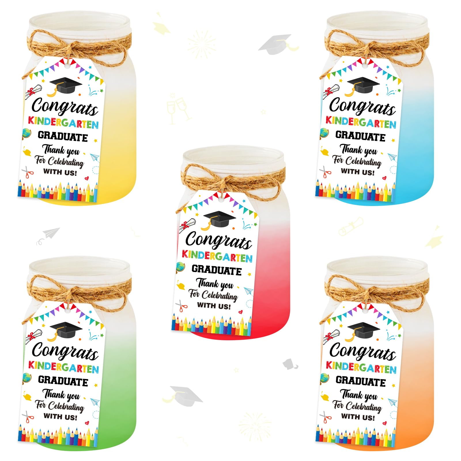Cheereveal 50 Pieces Kindergarten Graduation Thank You Favor Tags ...