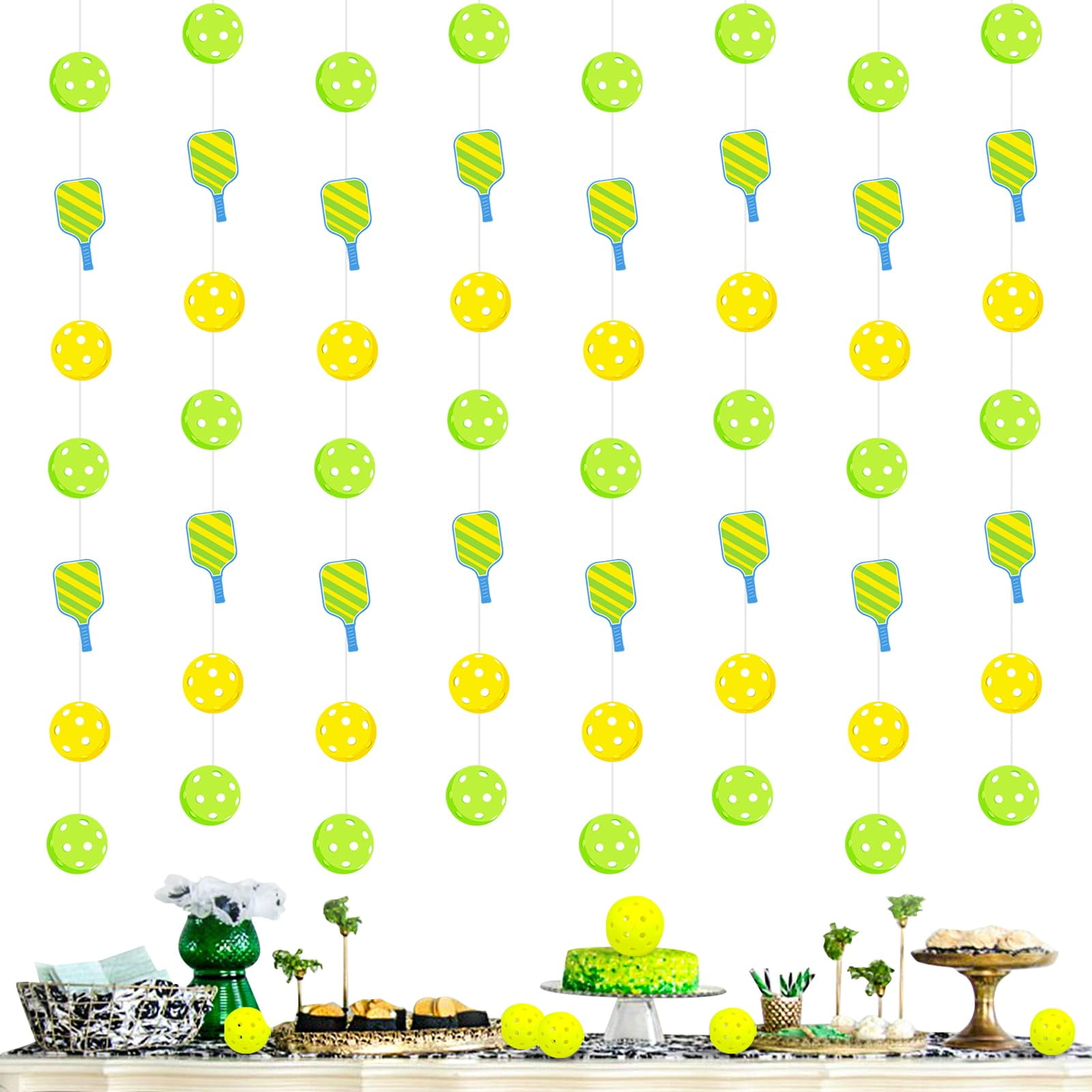 Cheereveal 8 Packs Pickleball Party Streamers Garlands - Funny Pickle ...