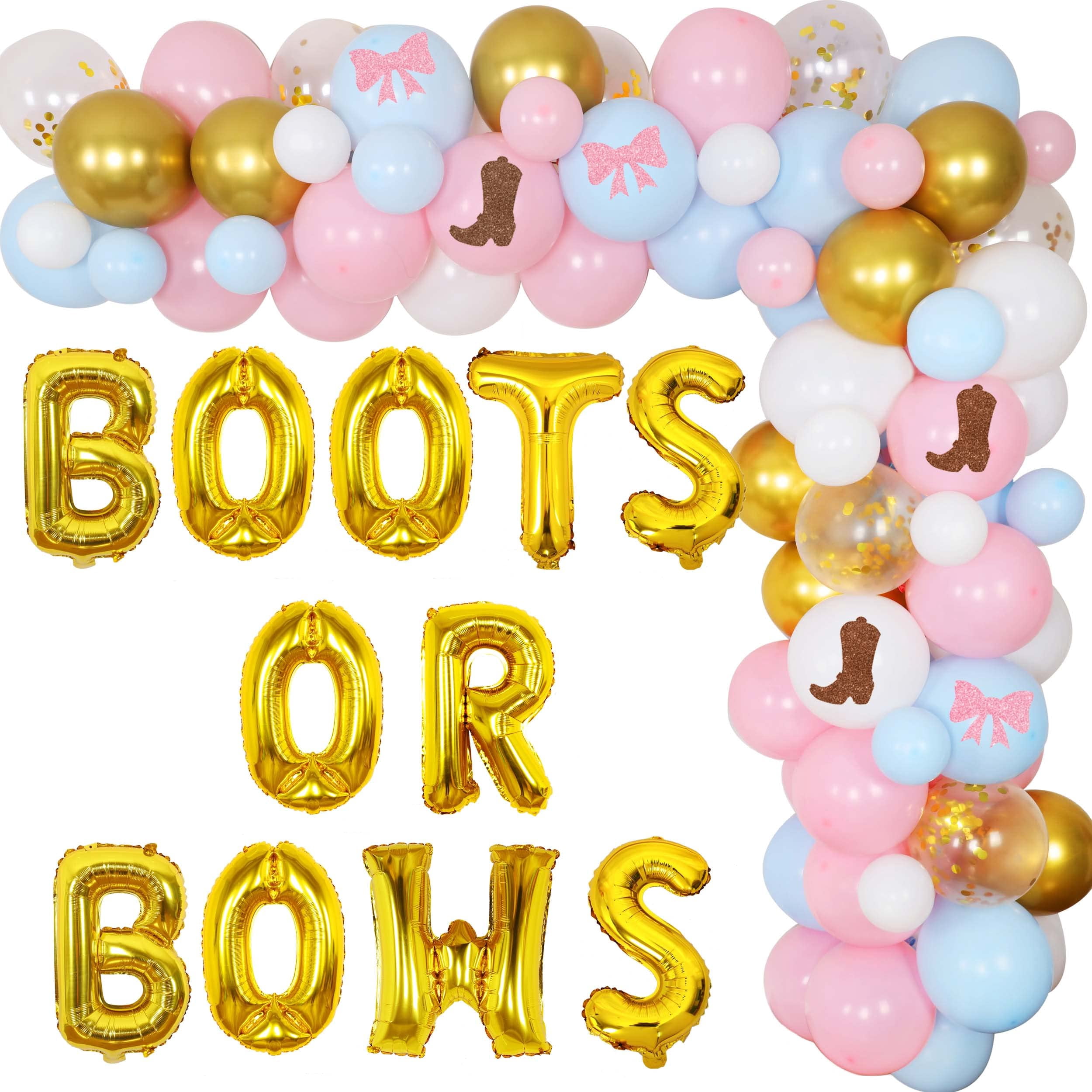 Cheereveal Boots or Bows Gender Reveal Decorations, Western Cowboy or ...