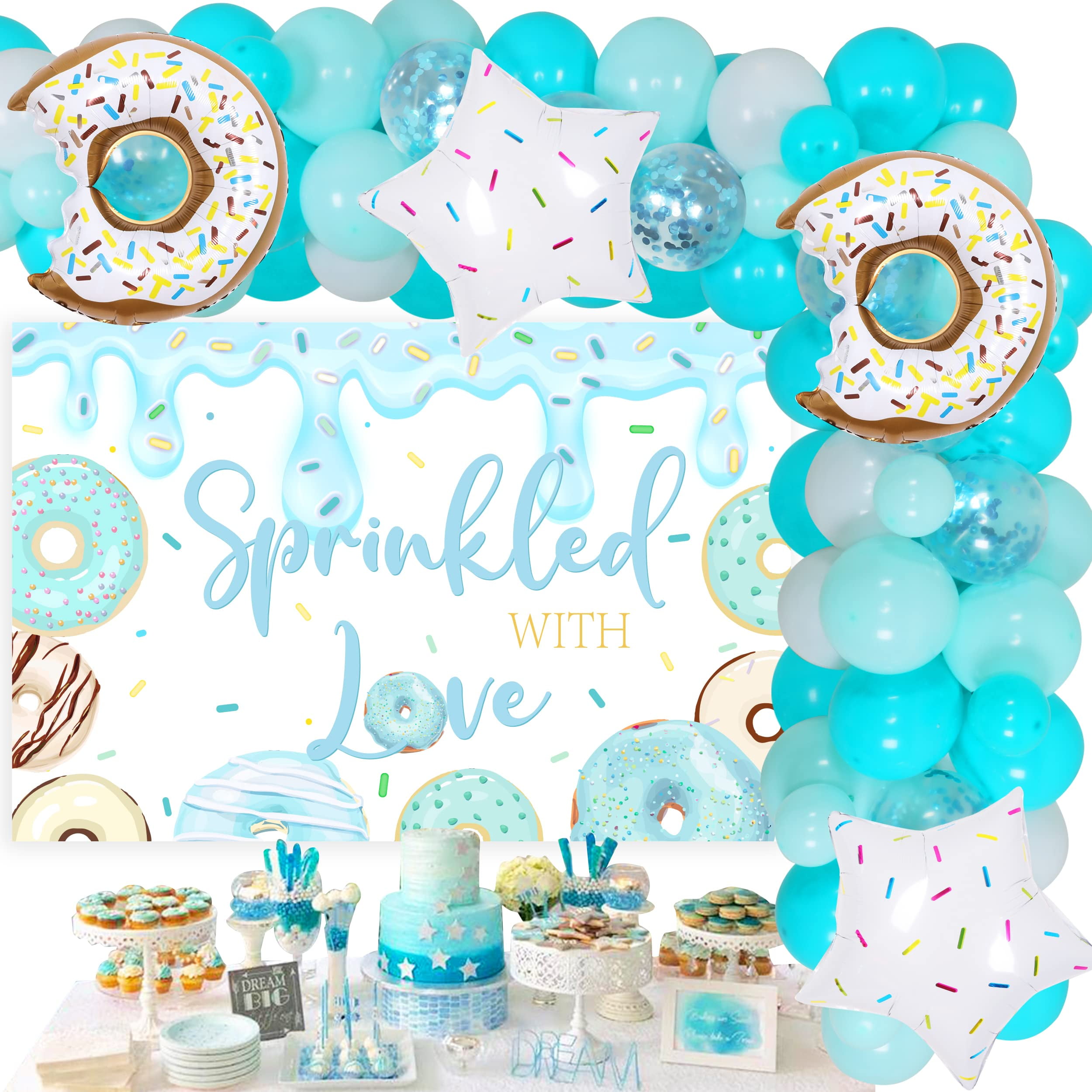 Cheereveal Donut Sprinkle Baby Shower Decorations, Sprinkled with Love ...