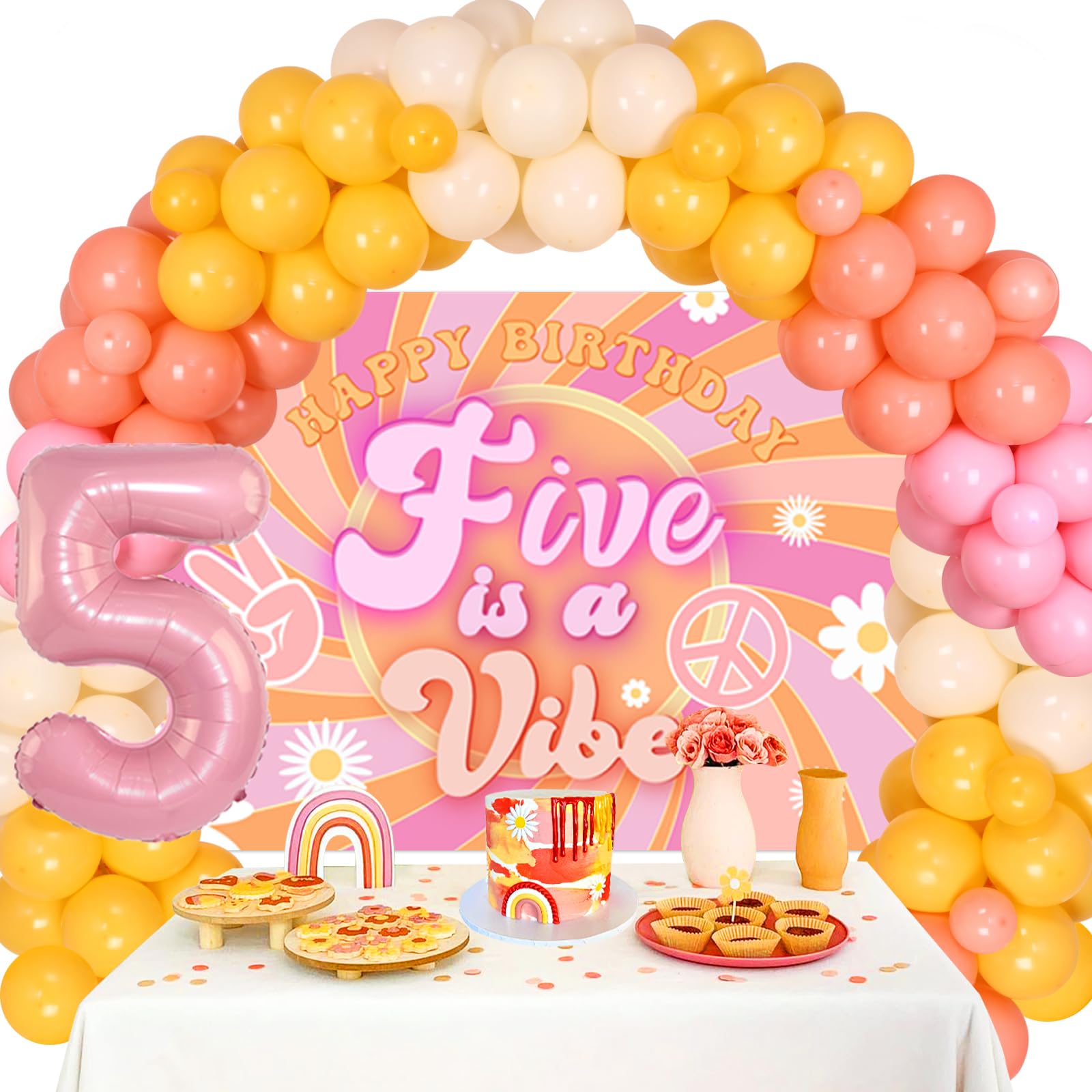 Cheereveal Five is FEV6 a Vibe Birthday Party Decorations, Groovy 5th ...