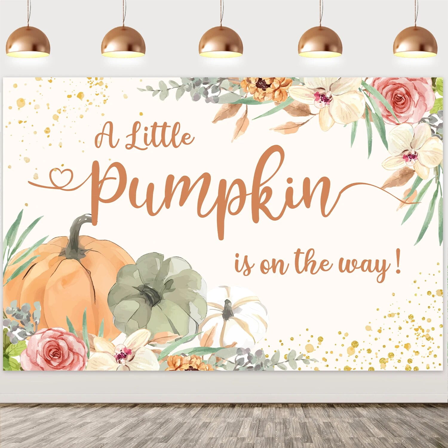 Cheereveal Little Pumpkin Backdrop Fall Baby Shower Decorations A ...