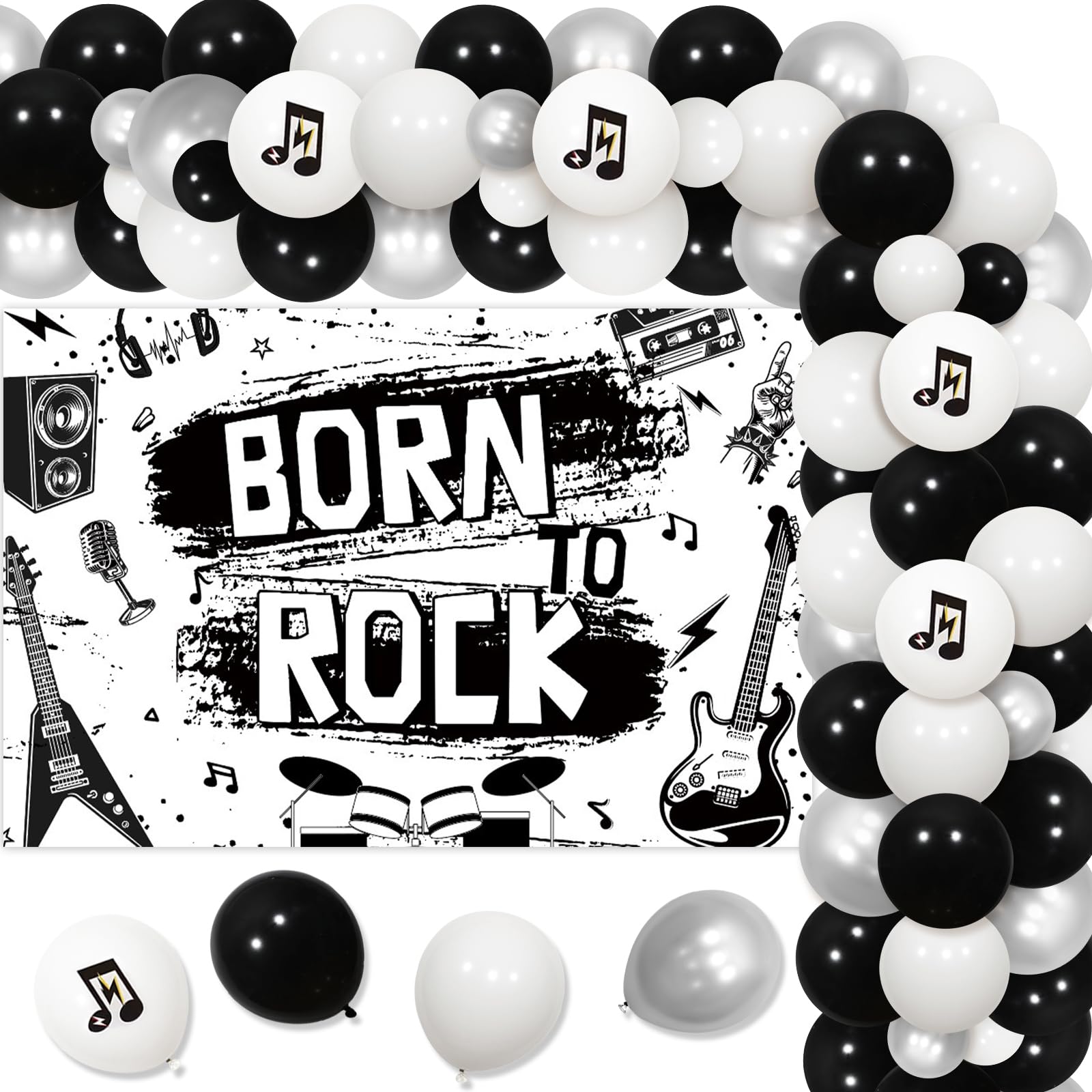 Cheereveal Rock and Roll Birthday Party Decorations for Balloon Garland ...