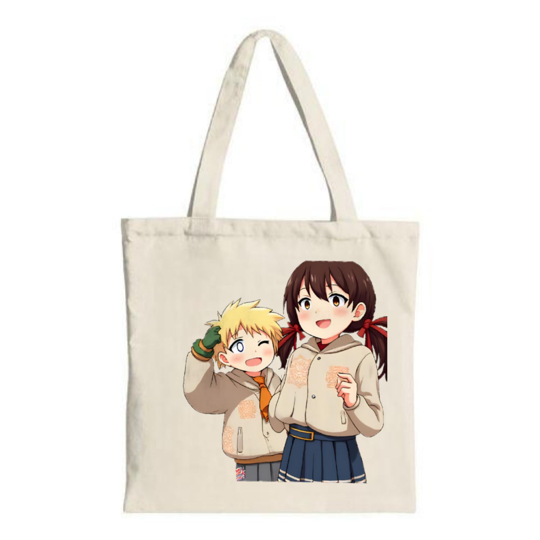Cheerful Animated Characters Tote Bag - Canvas Reusable Perfect for ...