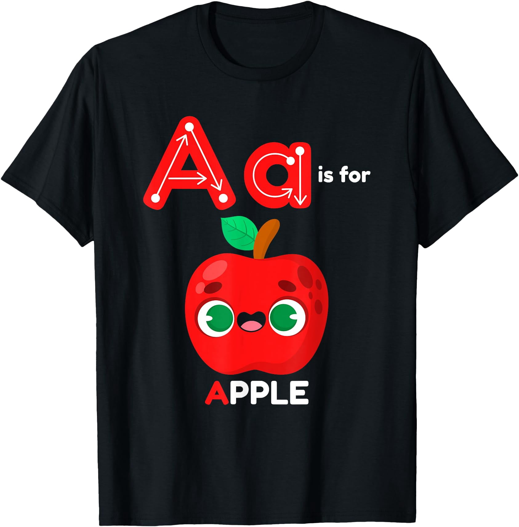 Cheerful Apple Character Pre-K Teacher Student T-Shirt for Fun Learning ...