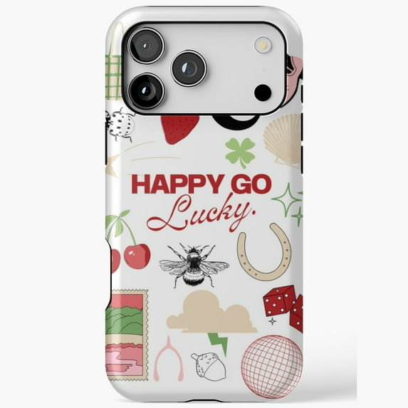 Cheerful Carefree Quote Art Design iPhone Case 17 to 11 Pro Max ...