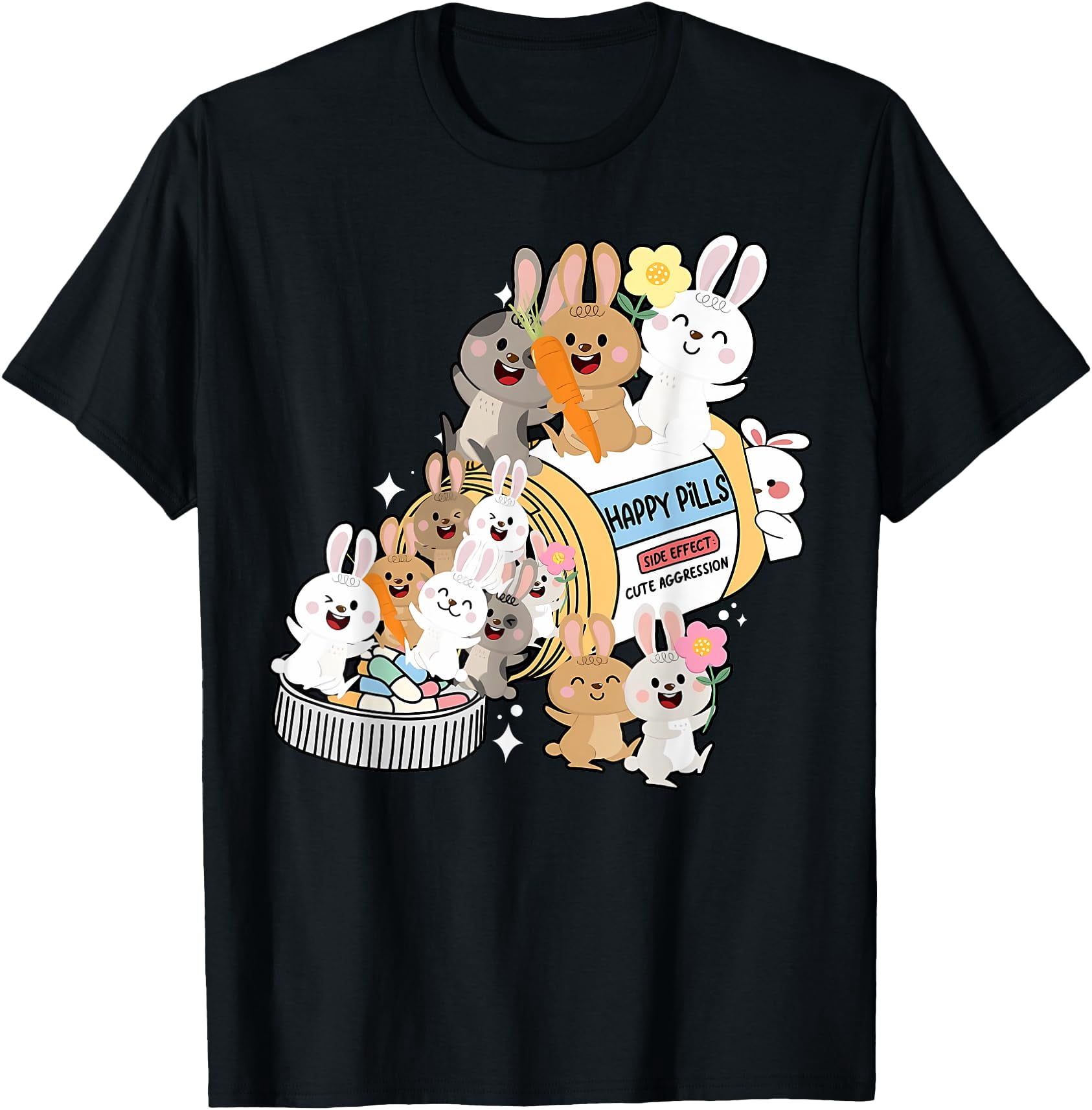 Cheerful Cartoon Animals Happy Pills T-Shirt for Pharmacists and Nurses ...