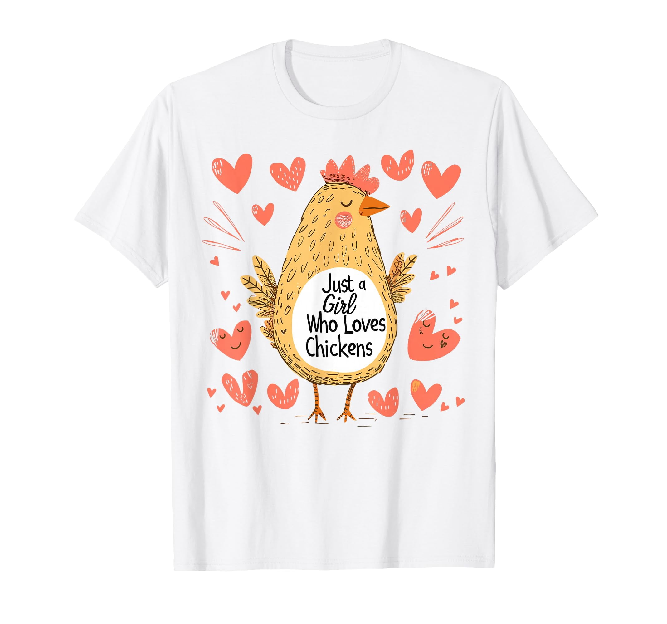 Cheerful Cartoon Chicken Crown T-Shirt for Funny Chicken Lovers Gift ...
