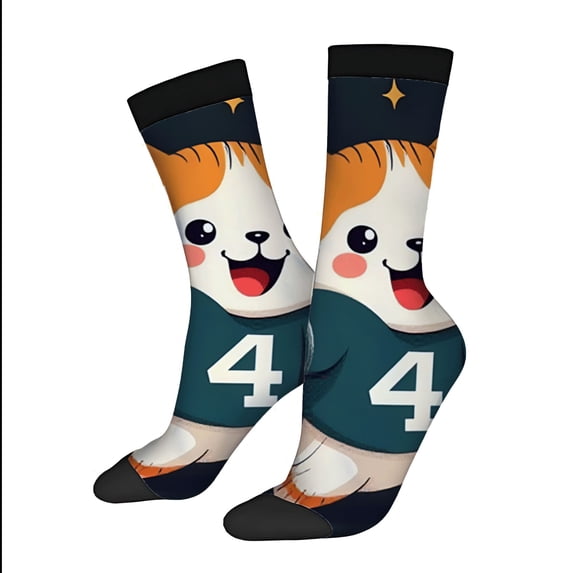 Cheerful Cartoon Dog Socks - 2 Pairs of Unisex Trendy Socks with ...