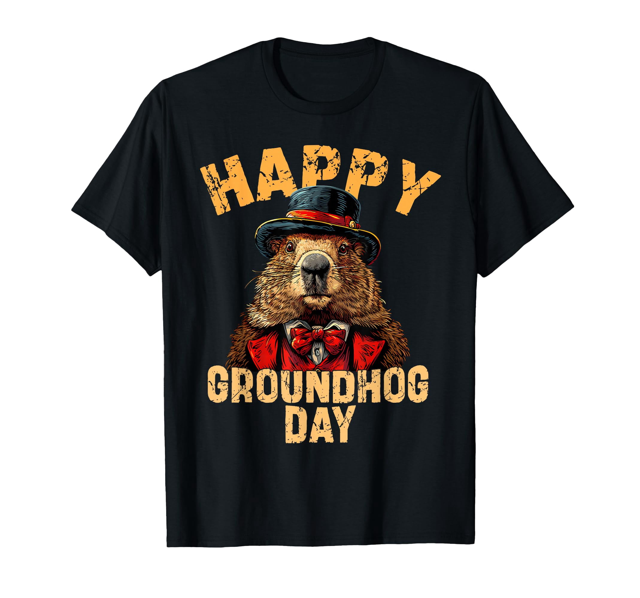 Cheerful Cartoon Groundhog T-Shirt for Animal Lovers Celebrating ...