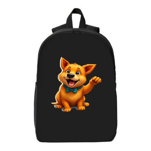 Cheerful Cartoon Orange Dog Laptop Backpack - Stylish Travel Bag for ...