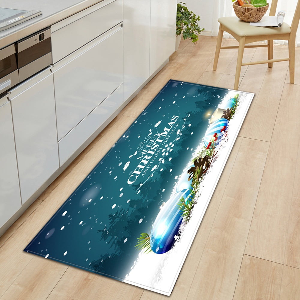 Cheerful Cartoon Santa Claus and elk area Rug - Non-Slip Floor Mat for Merry Christmas in ...