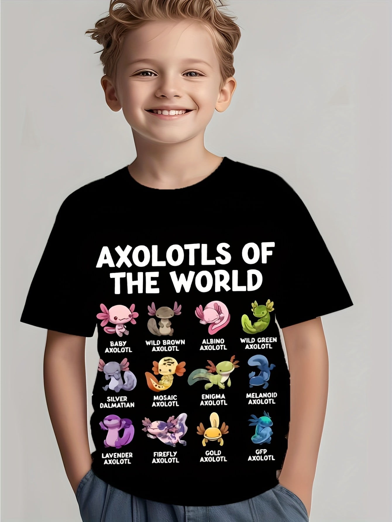 Cheerful Charm, Youngsters' "Axolotl Collection T-Shirt" - Boys' 3D ...