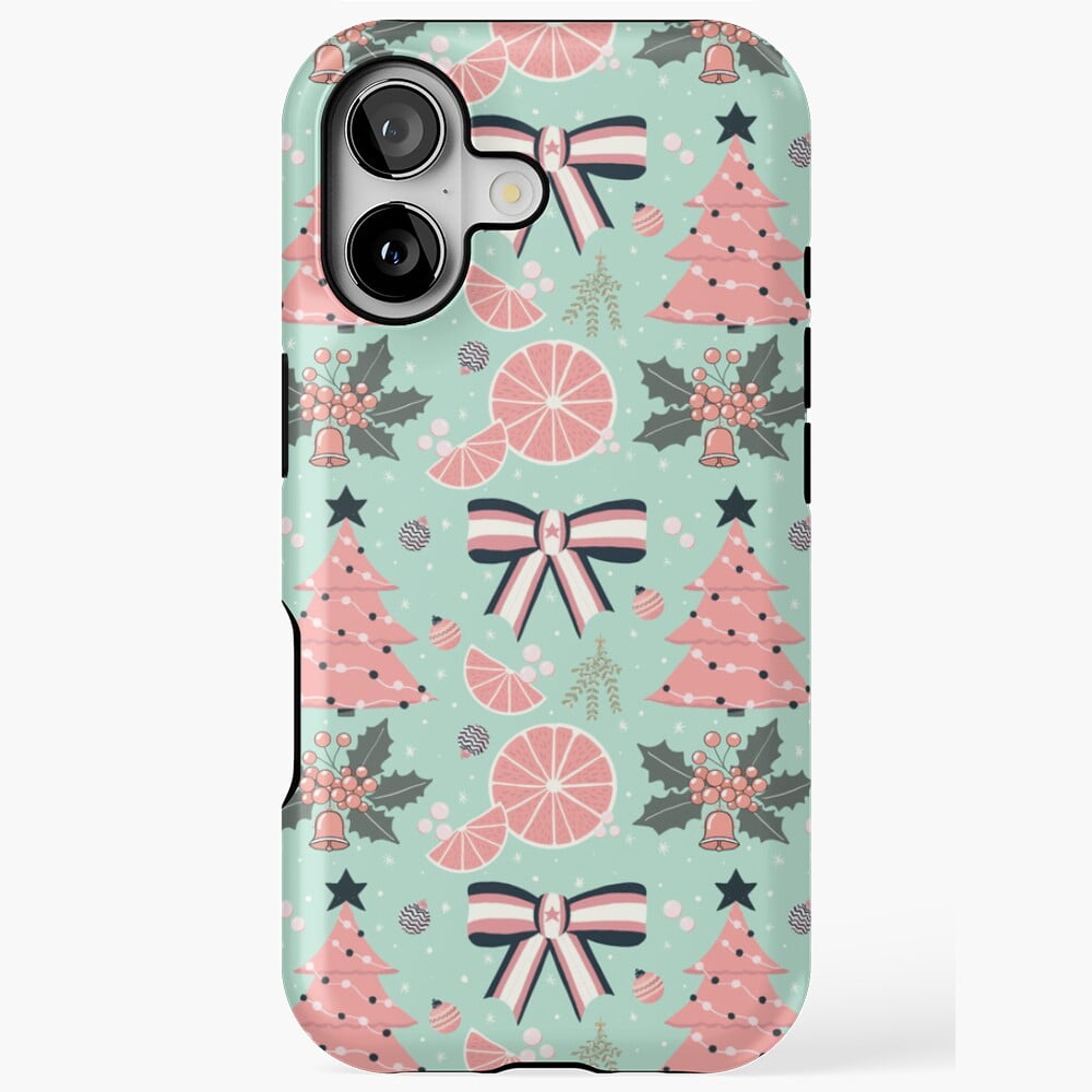 Cheerful Coquette Christmas Pink Green Cozy Blanket Case for iPhone 17 ...