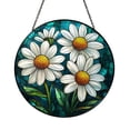 Cheerful Daisy Floral Stained Glass Suncatcher Window Hanging Nature ...