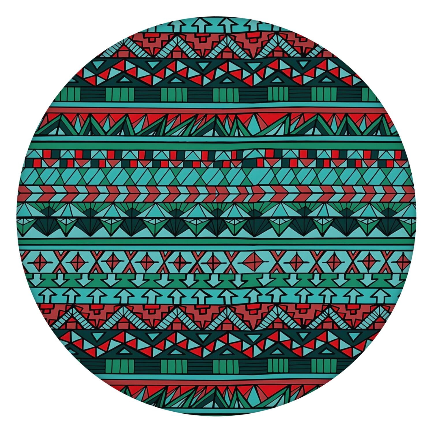 Cheerful Floral Print Round Table Cover, Boho Aesthetic with Elastic ...