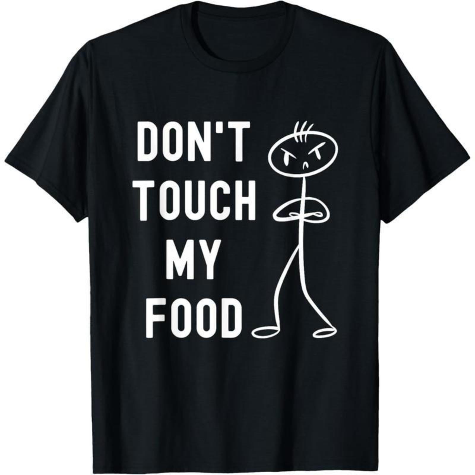 Cheerful Food - Themed Graphic Tee, Tops Has Centered "DON'T TOUCH MY ...