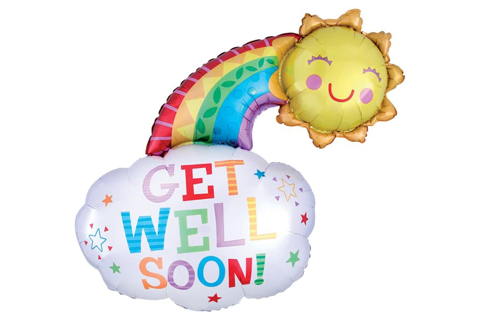 Cheerful Get Well Soon IFF17 Sunny Rainbow Jumbo 30" Foil Party Balloon ...