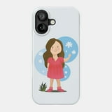 Cheerful Girl Cartoon Art Case Compatible Across iPhone 11,12,13,14,15 ...