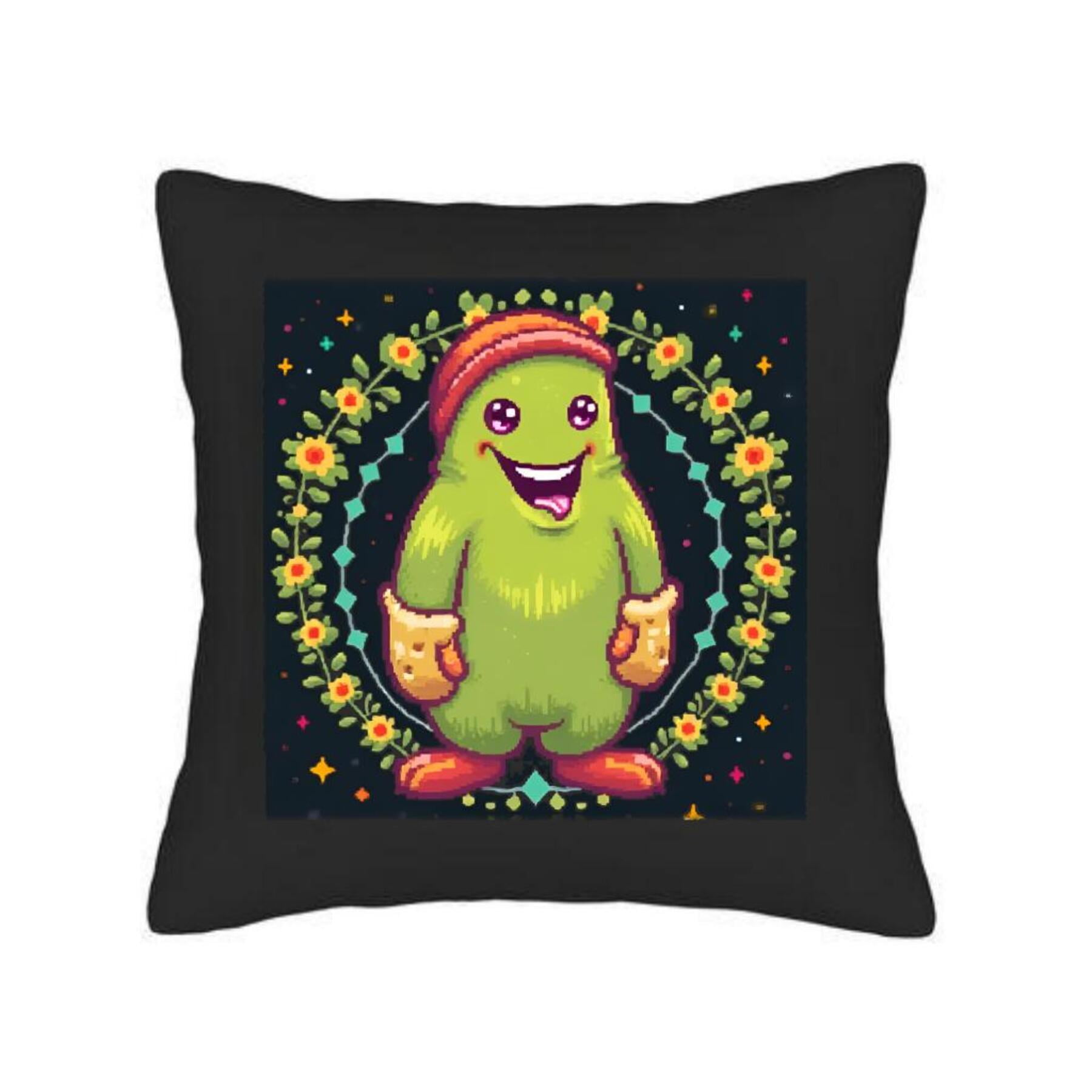 Cheerful Green Creature Throw Pillow Covers 18x18 Set of 2 - Whimsical ...