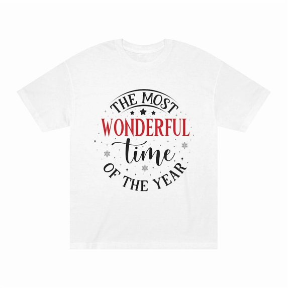 Cheerful Holiday Season Tee, Wonderful Time Quote Shirt with Xmas Trees ...