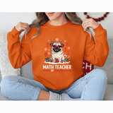 Cheerful Math Teacher Holiday Joy Adding Classroom Festive Sweatshirt ...