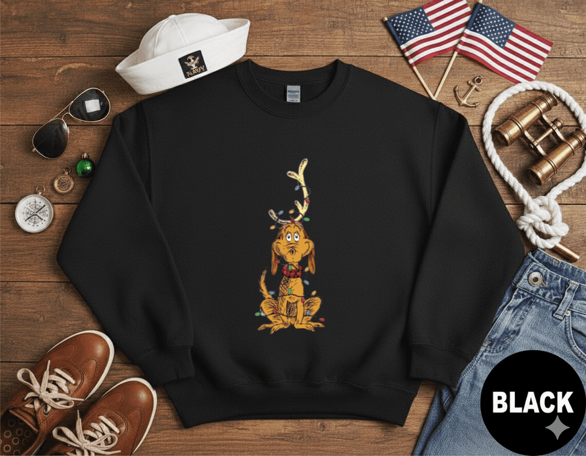 Cheerful Max Dog Lights Festive Holiday Fun Celebration Winter Cozy ...