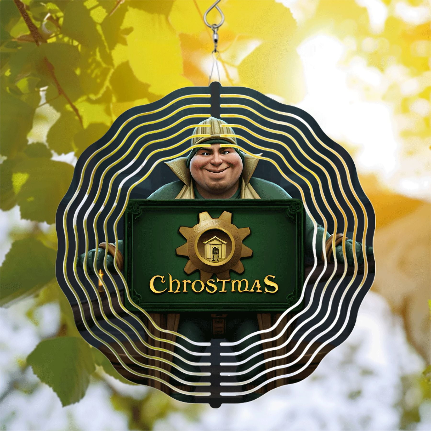 Cheerful Medieval Character Metal Hanging Wind Spinner - Festive ...