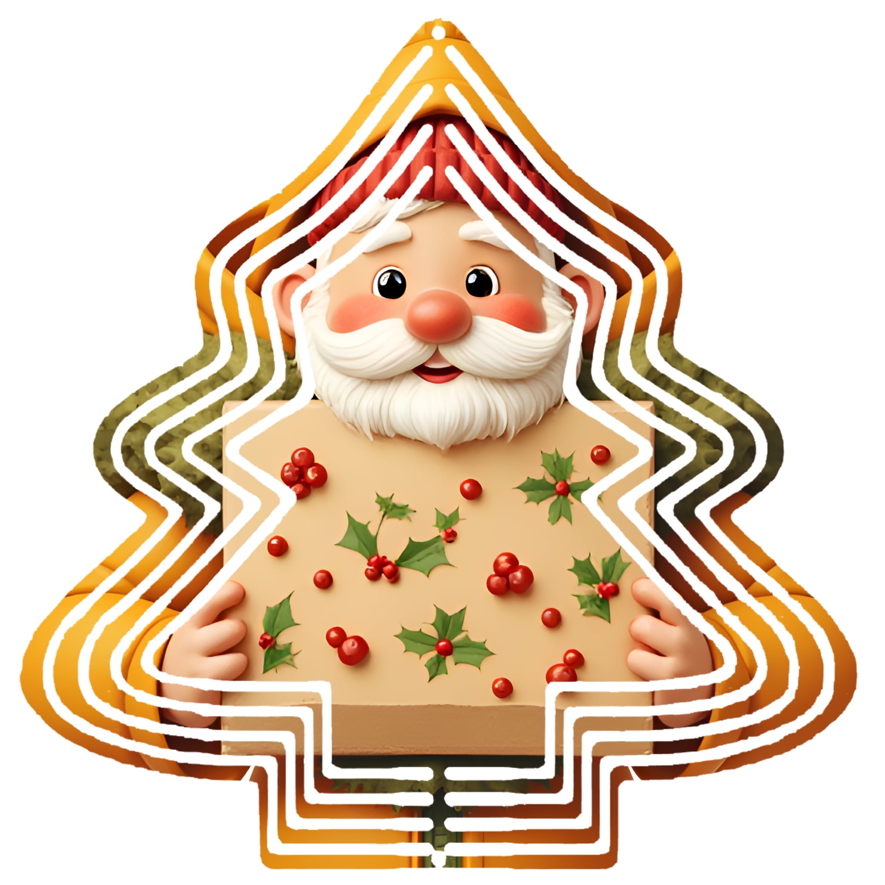 Cheerful Metal Hanging Christmas Tree Wind Spinner - Festive Design ...