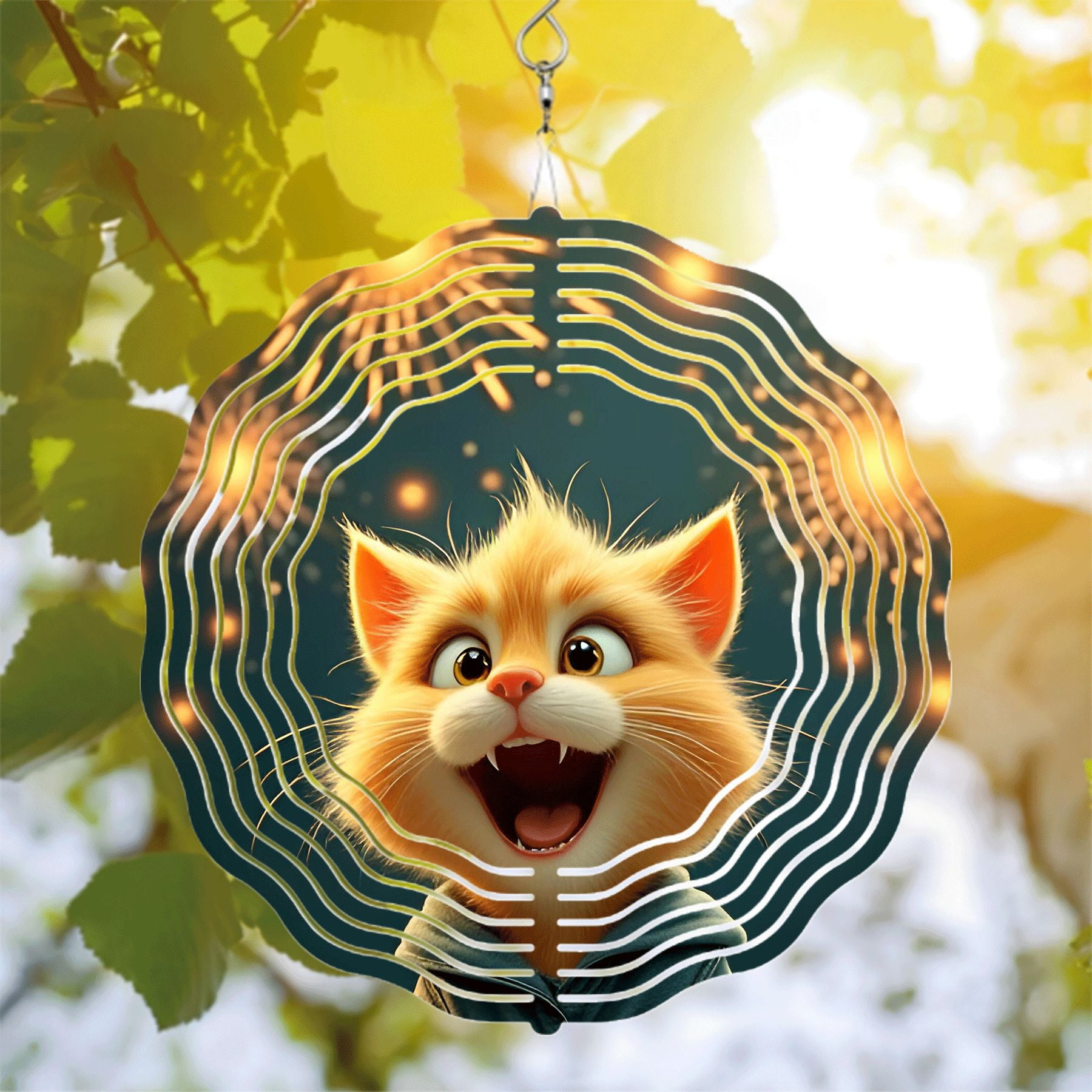 Cheerful Metal Hanging Wind Spinners & Chimes - Dynamic Sound Wave ...
