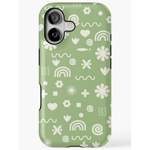 Cheerful Miscellany Botanical Line Pattern iPhone Case 11 12 13 14 15 ...