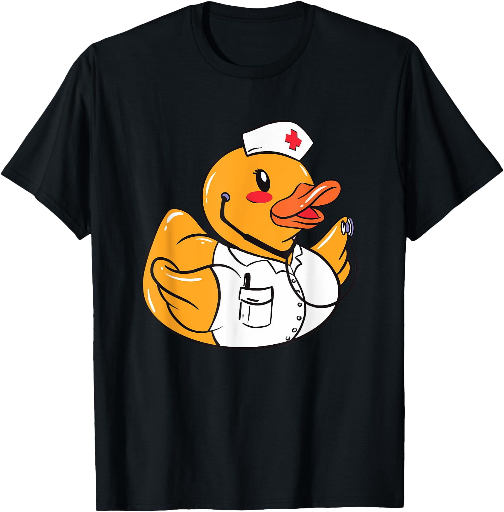 Cheerful Nurse Rubber Duck T-Shirt for Medical & Nursing Professionals ...