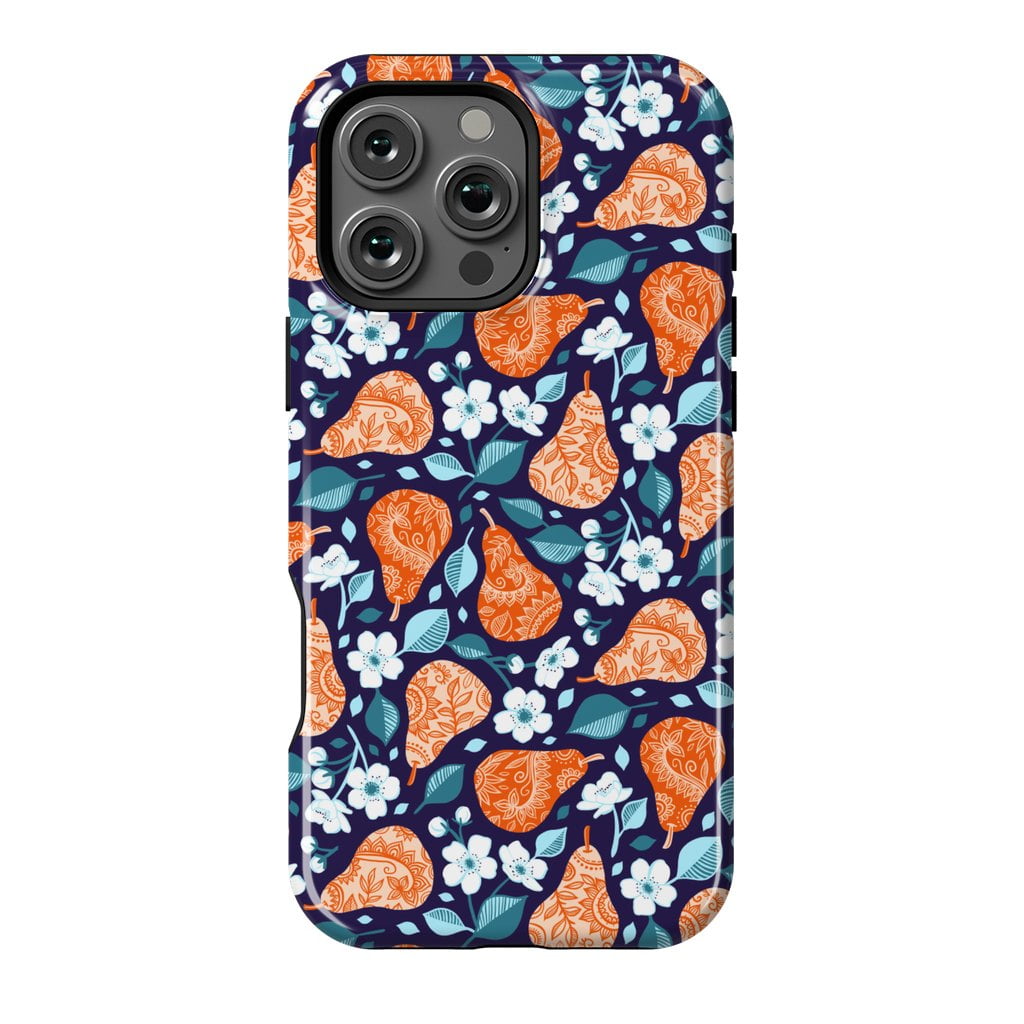 Cheerful Pears Fruit Art Phone Case for iPhone 11 12 13 14 15 16 Pro ...