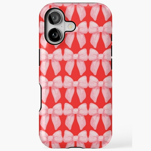 Cheerful Pink Gingham Bow Cute Aesthetic Case for iPhone 17 through 11 ...